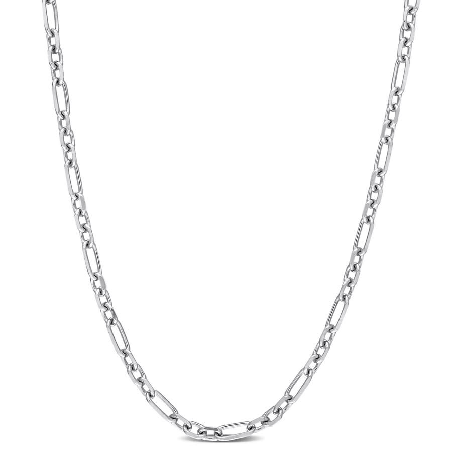 Amour 3mm Diamond Cut Figaro Chain Necklace In Sterling Silver, 16 In ...