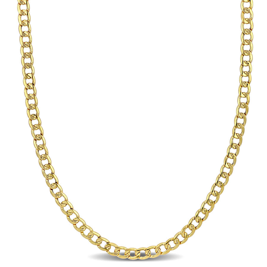 Amour 4mm Curb Link Chain Necklace In 14K Yellow Gold, 18 In JMS009770 ...