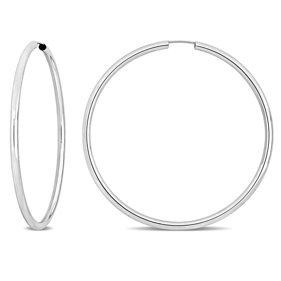 Amour 50mm Hoop Earrings in 14K White Gold JMS011047 - Jewelry - Jomashop