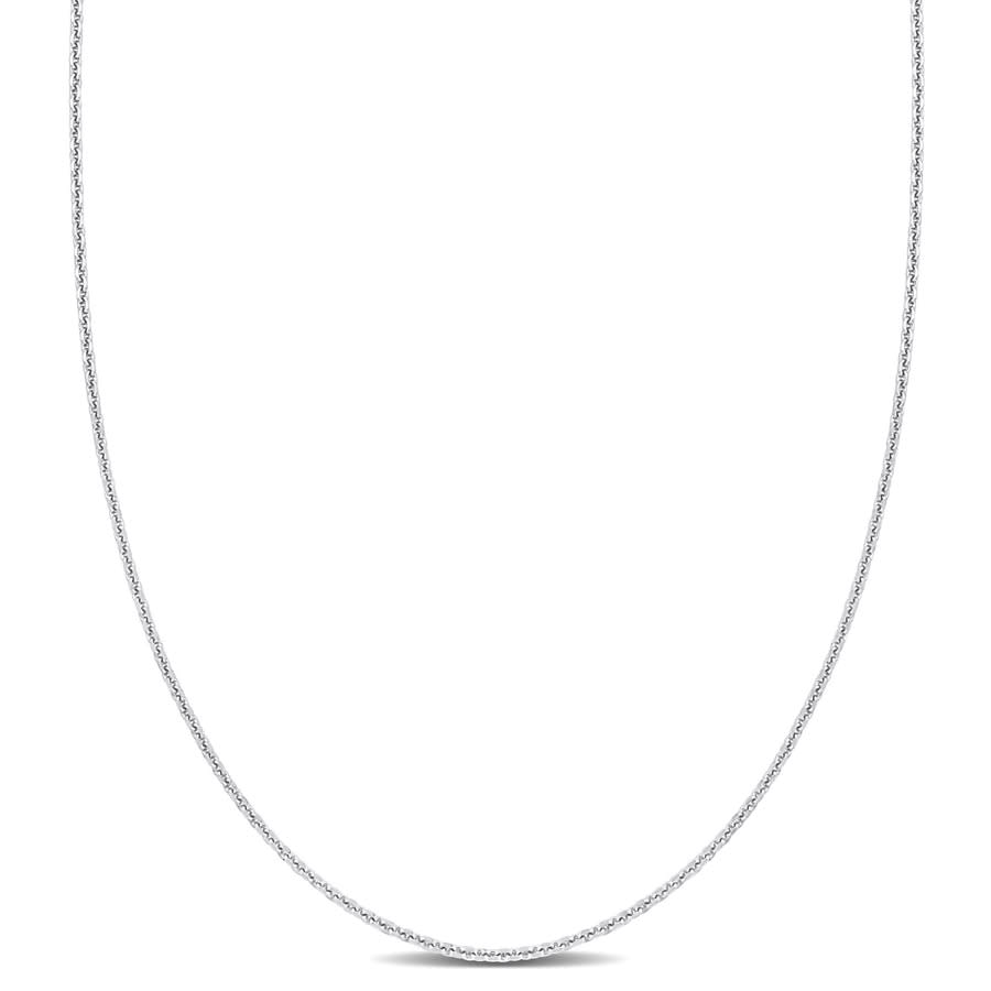 Amour Cable Chain Necklace In Platinum, 18 In JMS009451 - Jewelry ...