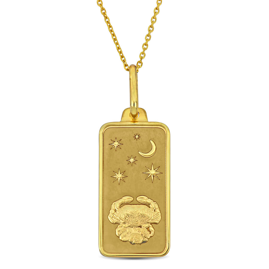 Amour Cancer Horoscope Necklace In 10K Yellow Gold JMS010604 - Jewelry ...
