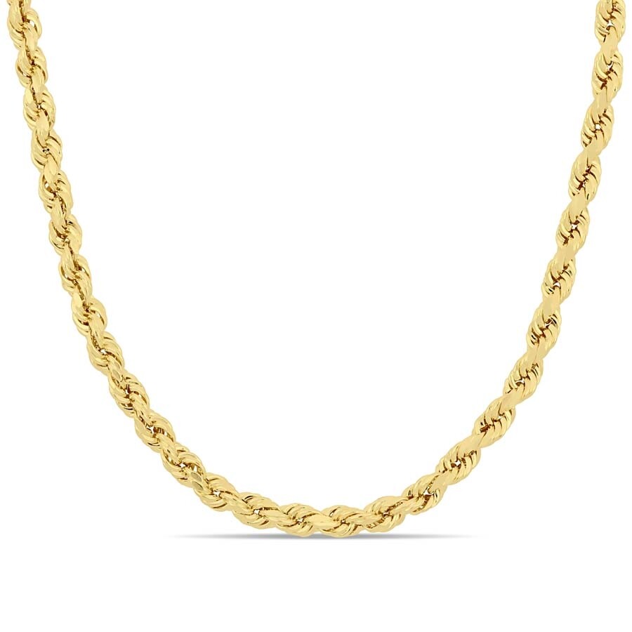 Amour 18 Inch Rope Chain Necklace In 10K Yellow Gold (4 Mm) JMS005076 ...