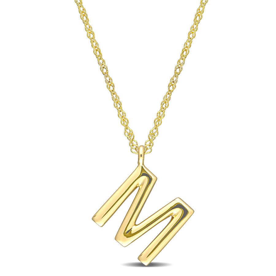 Amour Intial "M" Pendant with Chain in 14k Yellow Gold JMS010970 ...