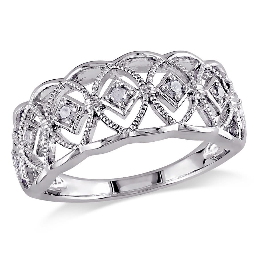 Amour 1/10 CT TW Diamond Openwork Ring In Sterling Silver JMS003327 ...
