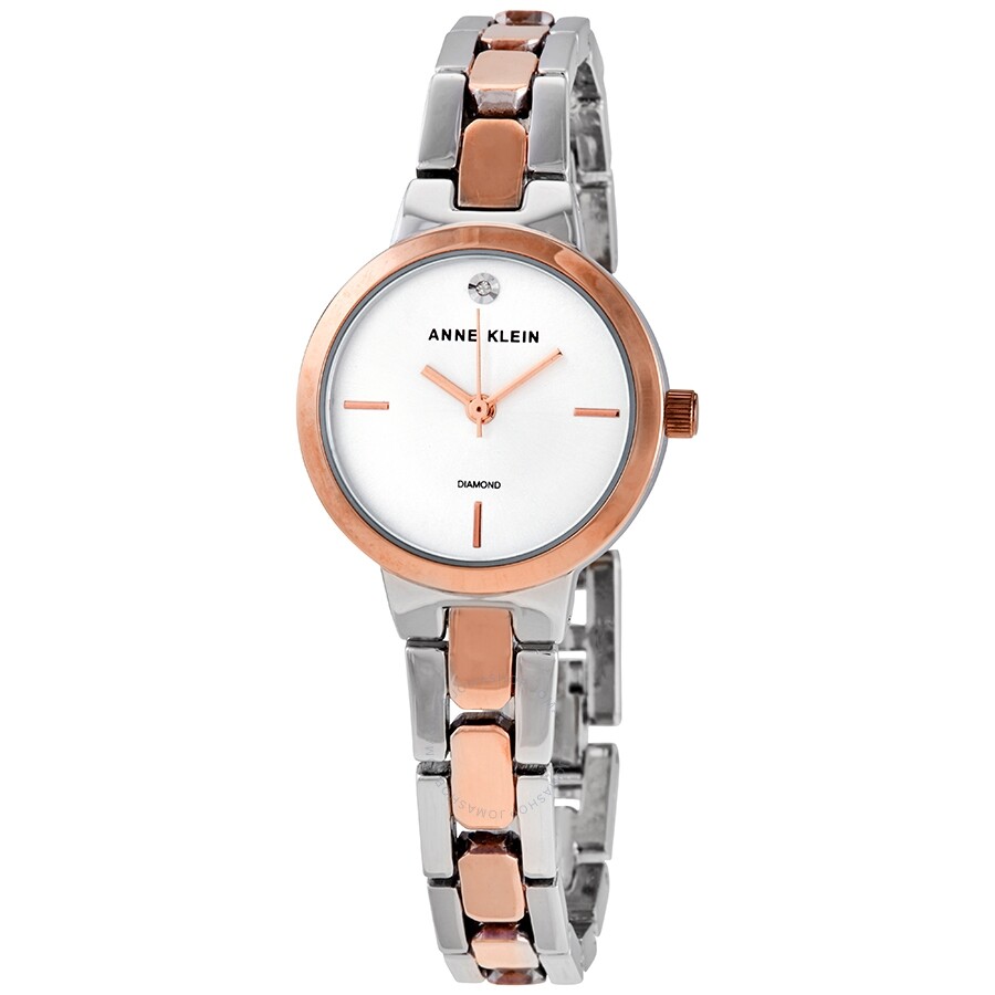 Anne Klein Diamond Quartz Silver Dial Ladies Watch AK/3235SVRT ...