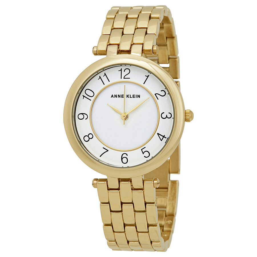 Anne Klein Gold-tone Alloy White Dial Ladies Watch 2700WTGB AK/2700WTGB ...