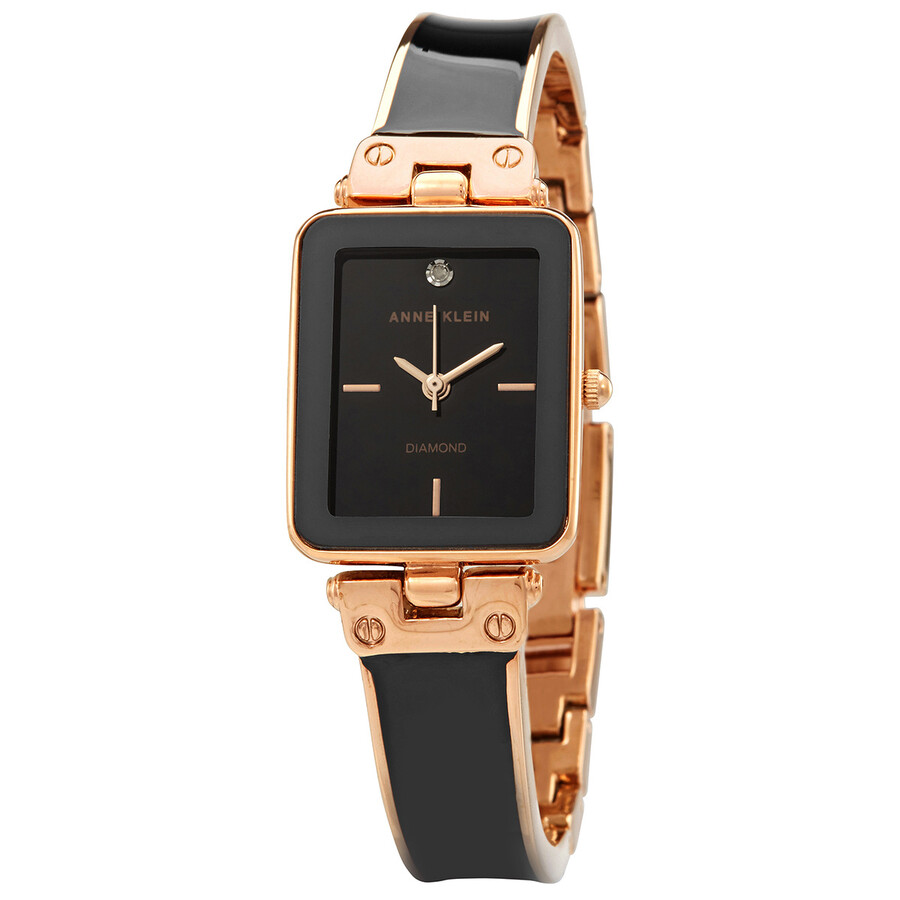 Anne Klein Quartz Black Dial Ladies Watch AK-3636BKRG 086702663569 ...