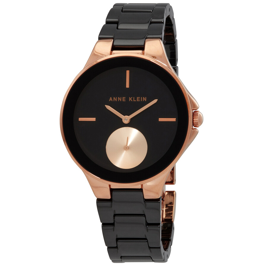 Anne Klein Quartz Black Dial Ladies Watch AK/3808BKRG - Watches - Jomashop