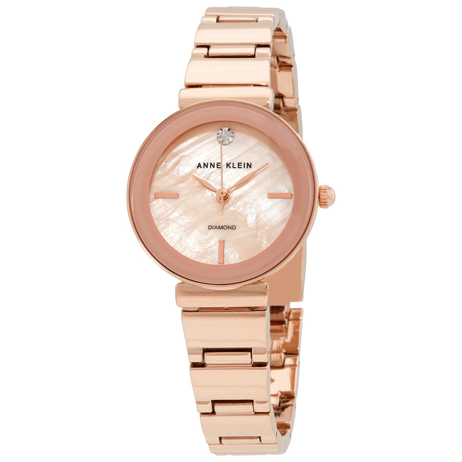 Anne Klein Quartz Crystal Light Pink Mother Of Pearl Ladies Watch AK ...