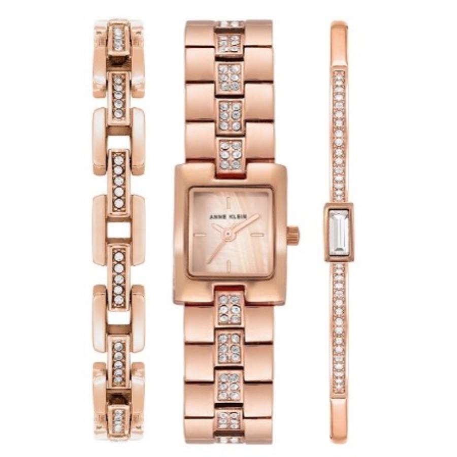 Anne Klein Quartz Rose Gold Dial Watch and Bracelet Set AK/5430RGST ...