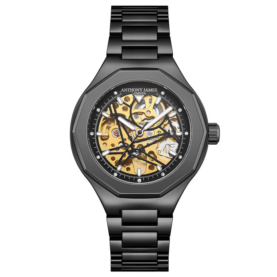 Anthony James Sports Skeleton Transparent Dial Men's Watch AJ015 ...