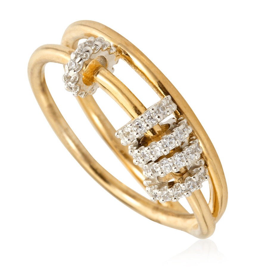 Apm Monaco Ladies Gold-plated Double Sliding Ring, Brand Size 52 ...
