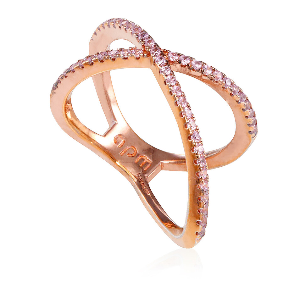 Apm Monaco Paved X-shaped Ring, Brand Size 54 R17031OR - Jewelry, APM ...