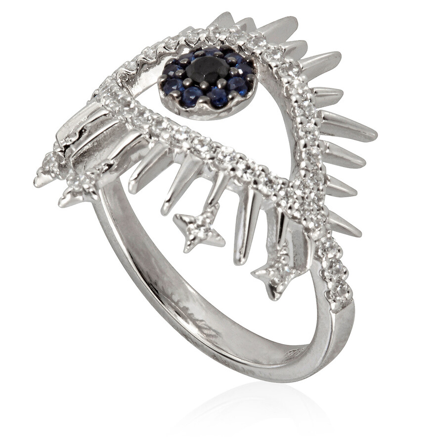 Apm Monaco Sterling Silver Evil Eye Pop Ring, Brand Size 56 A19238M ...