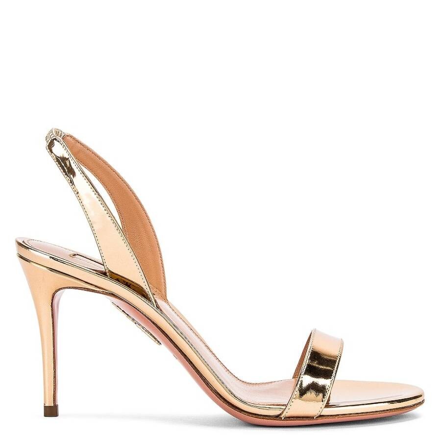 Aquazzura So Nude 85 Leather Sandals In Soft Gold, Brand Size 38 ( US ...