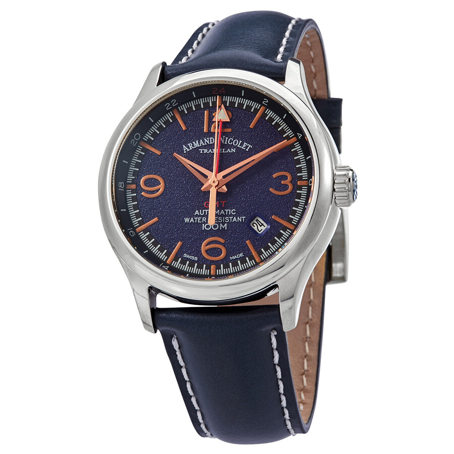 Armand Nicolet MHA Automatic Blue Dial Men's Watch A846HAA-BS-P140BU2 ...