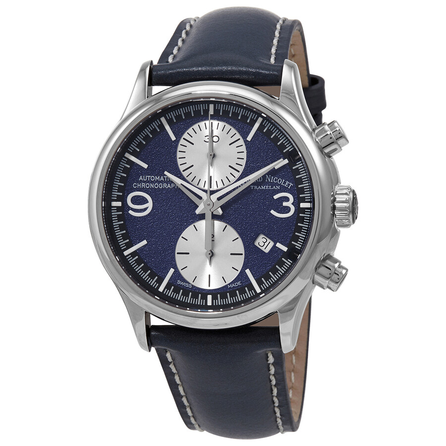 Armand Nicolet MHA Chronograph Automatic Dark Blue Dial Men's Watch ...