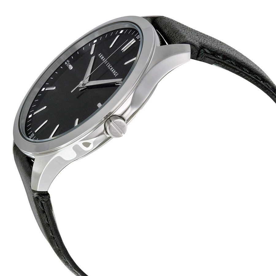 Armani Exchange Hampton Black Dial Black Leather Men's Watch AX2149 ...