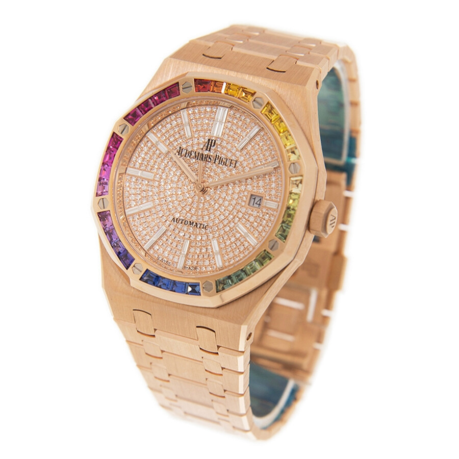 Audemars Piguet Royal Oak Automatic "Rainbow" Diamond Rose Gold Unisex ...