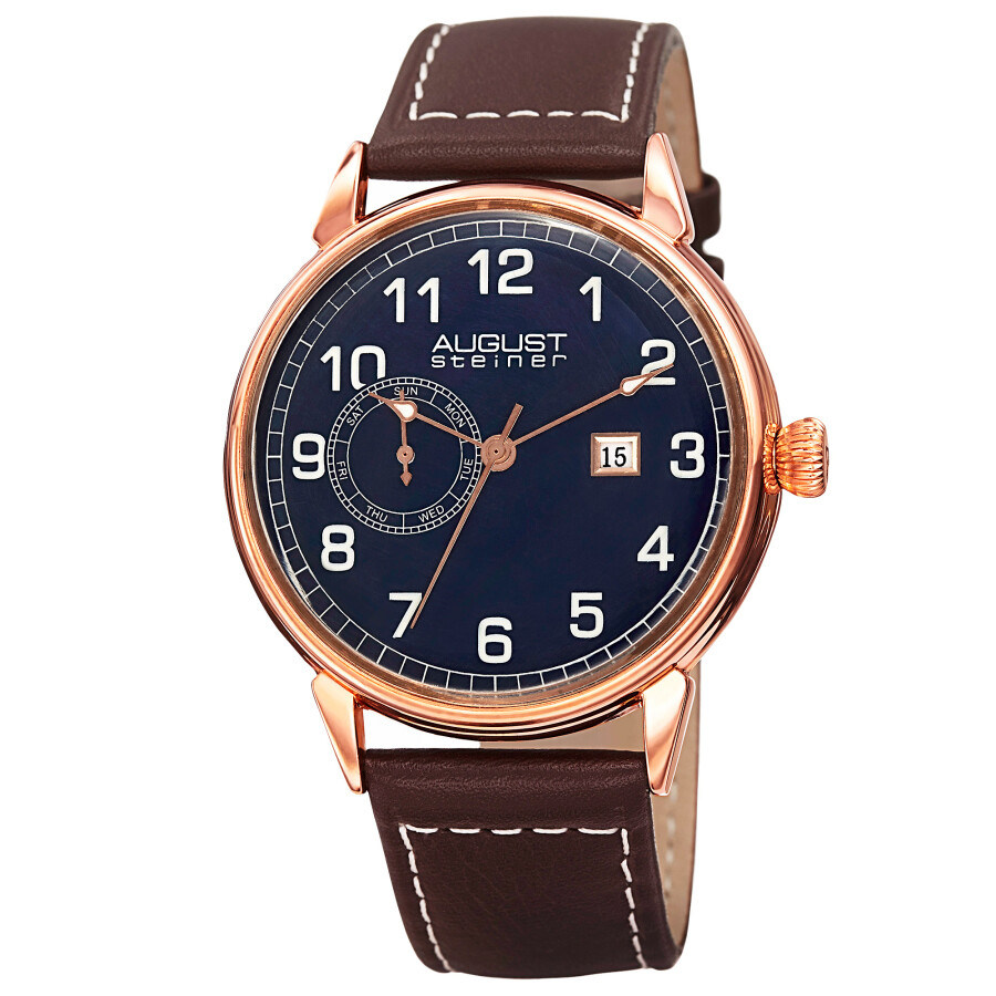 August Steiner Blue Dial Men's Watch AS8182RGBR 848572065016 - Watches ...