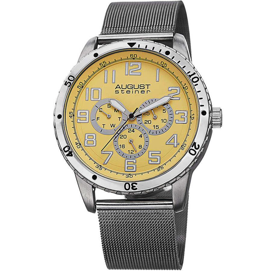 August Steiner Champagne Men's Watch AS8115SS 848572031387 - Watches ...