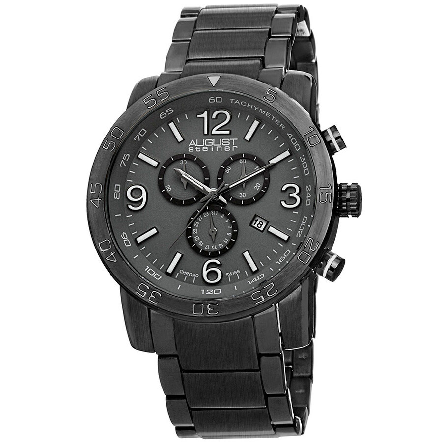 August Steiner Grey Men's Watch AS8097GN 848572026376 - Watches - Jomashop