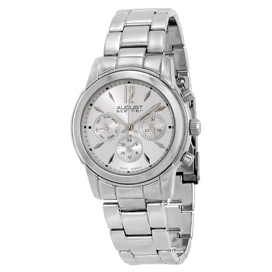August Steiner Multi-Function Silver Dial Ladies Watch AS8087SS ...