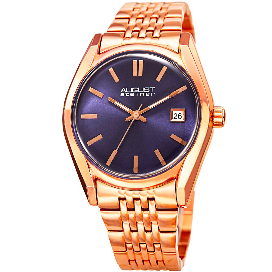 August Steiner Quartz Purple Dial Ladies Watch AS8235RGBU 842106103748 ...