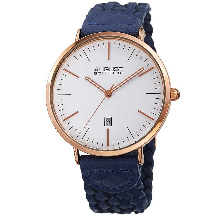 August Steiner Quartz White Dial Men's Watch AS8293RGBU 842106158298 ...