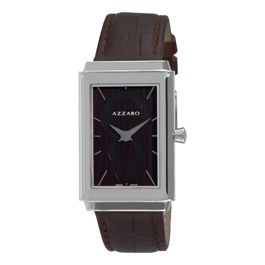 Azzaro Legend Brown Dial Stainless Steel Brown Leather Men's Watch ...