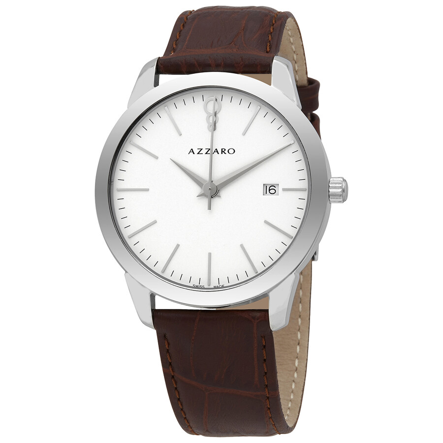 Azzaro Legend White Dial Brown Leather Men's Watch AZ2040.12AH.000 ...