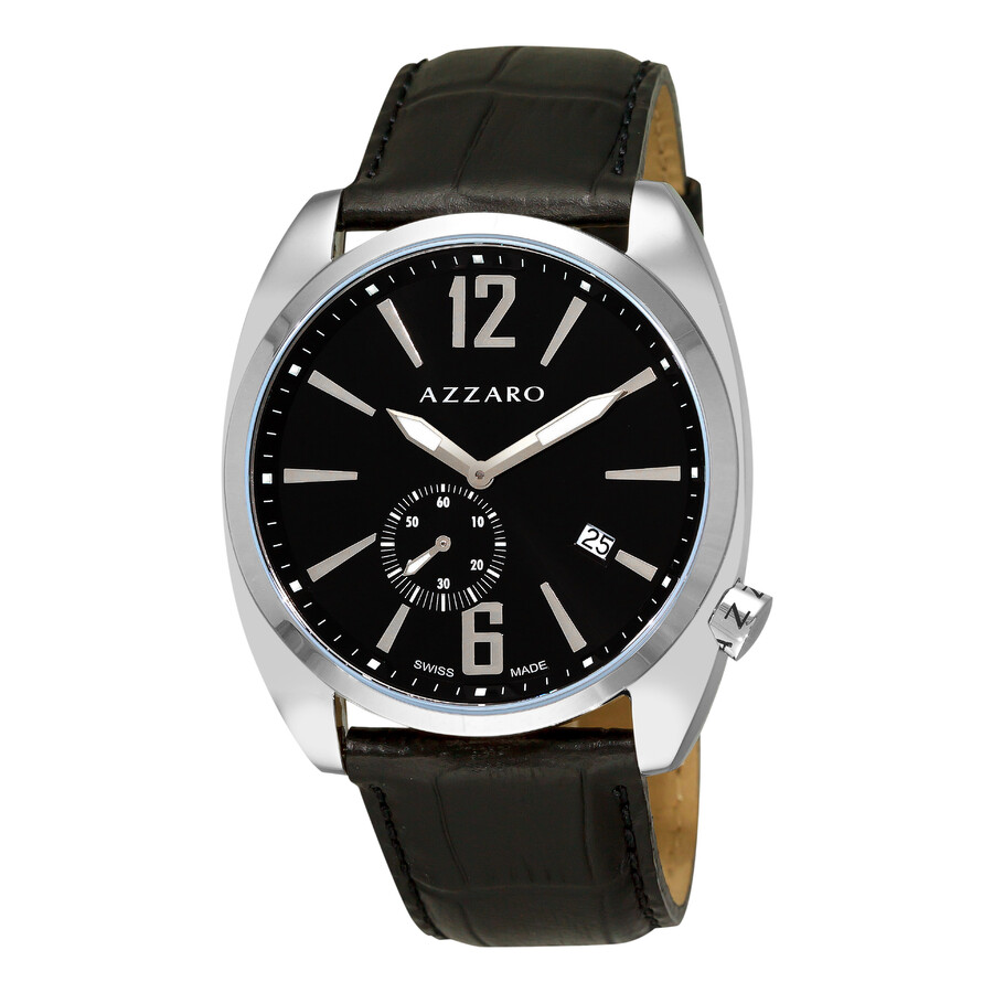 Azzaro Seventies Black Dial Black Leather Men's Watch AZ1300.14BB.007 ...