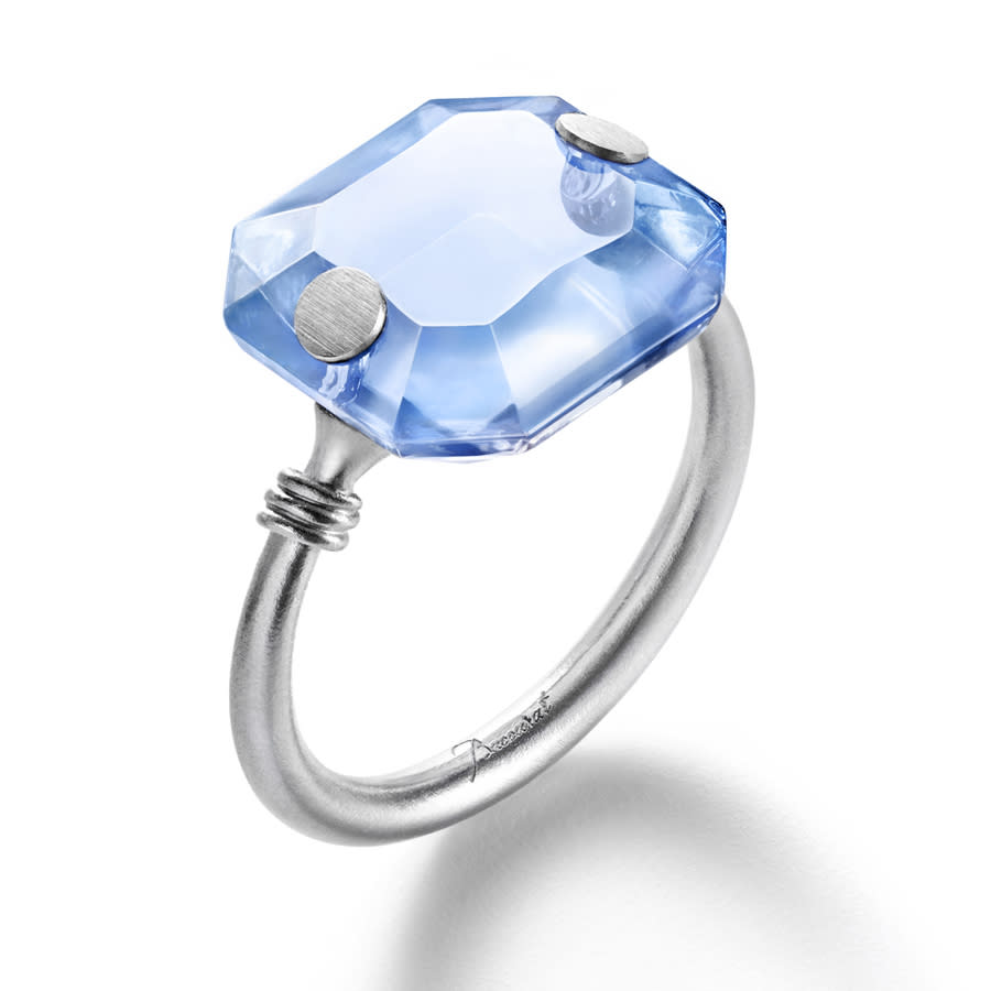 Baccarat 'MHDT' Light blue Crystal Ring 2810776 - Crystals & Figurines ...
