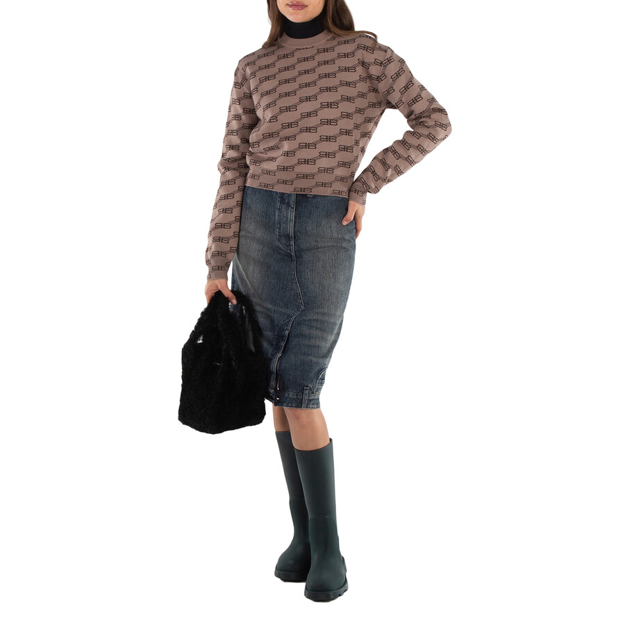 Balenciaga BB Monogram Intarsia Jumper, Size Small 733863 T3253 9378 ...