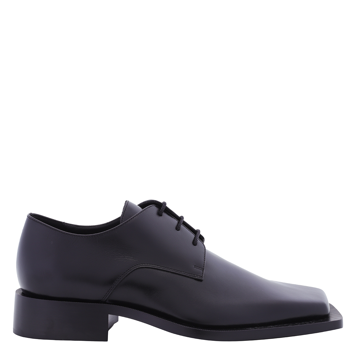 Balenciaga Black Leather Cut Derby Shoes, Brand Size 40 ( US Size 7 ...