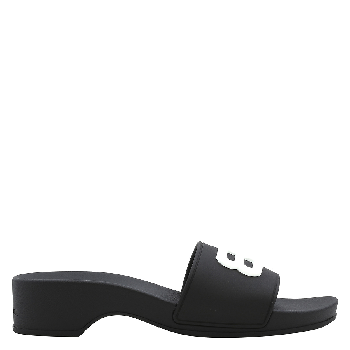 Balenciaga Black Pool BB Wedge Slide Sandals, Brand Size 37 ( US Size 7 ...