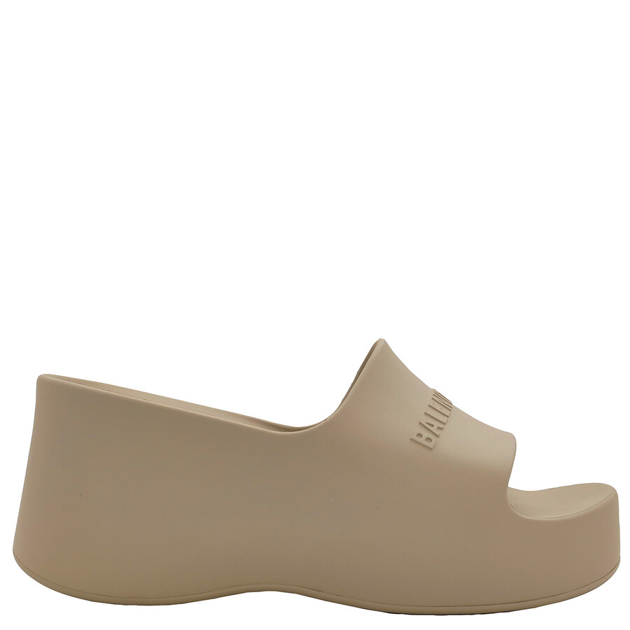 Balenciaga Ladies Taupe Rubber Chunky Wedge Sandals, Brand Size 40 ( US ...