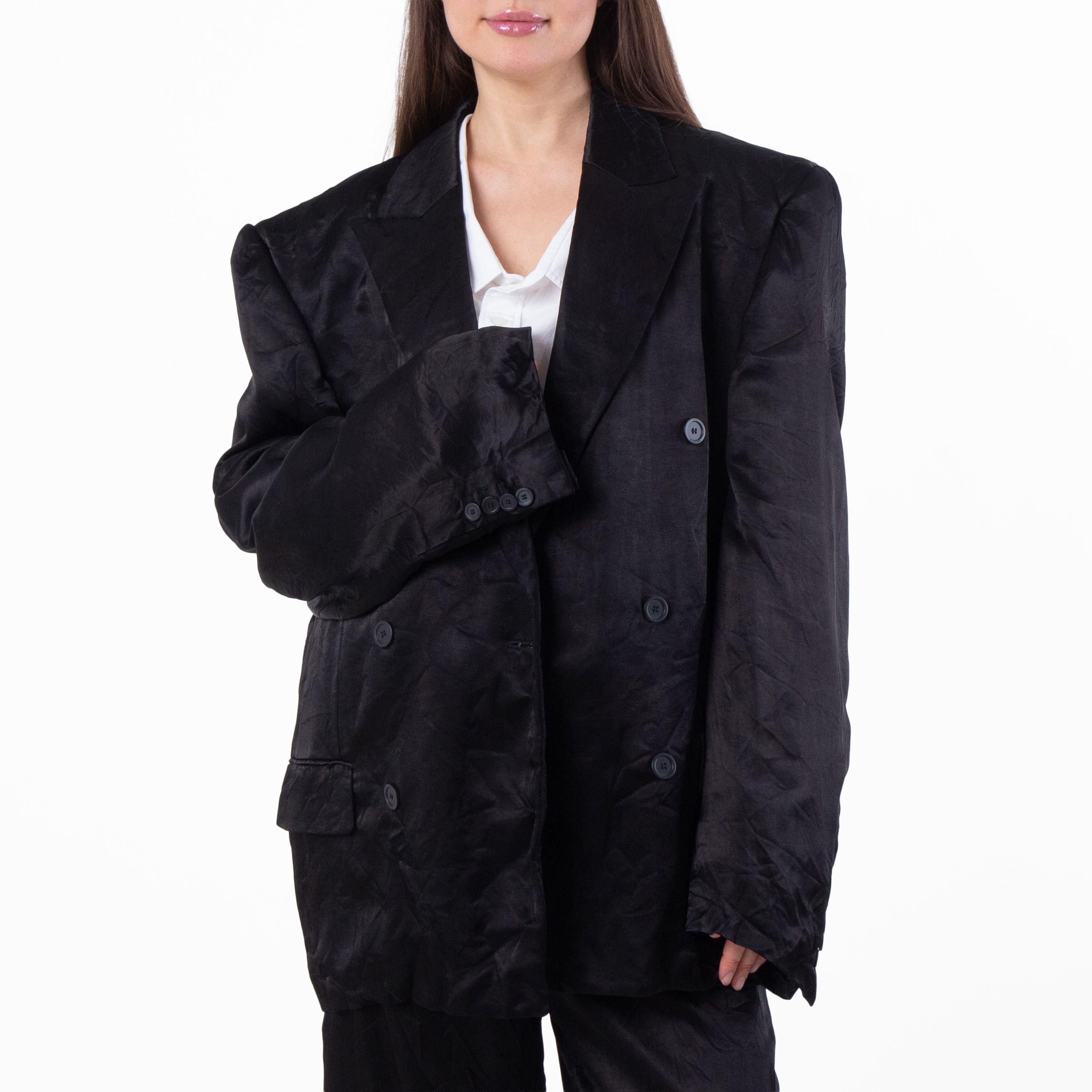 Balenciaga Steriod Double Breasted Creased Jacket, Size 2 751754 TLO28 ...