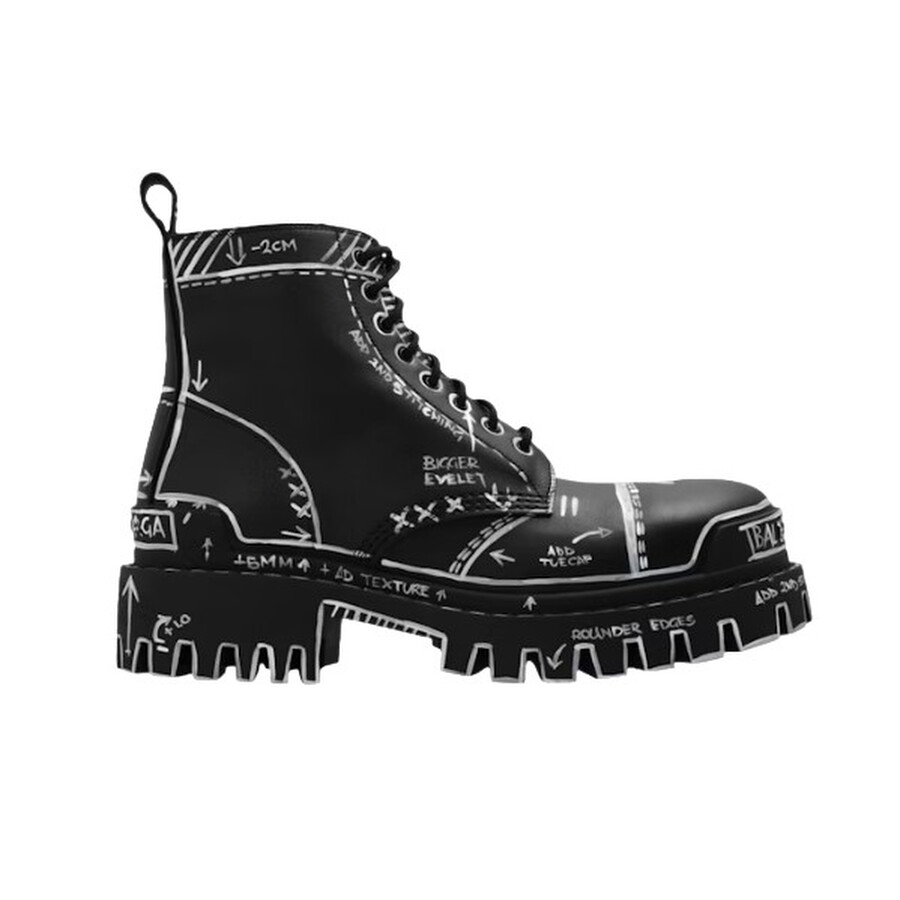 Balenciaga Strike Lace-Up Marker Pen Print Boots, Brand Size 42 ( US ...