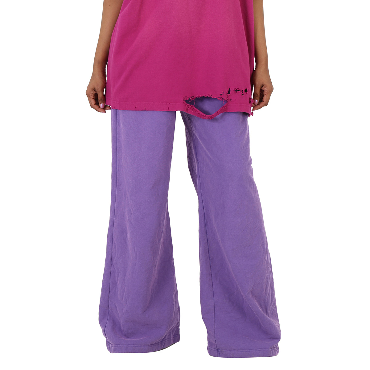 Balenciaga Ultraviolet Creased Effect Extra Long Lounge Pants, Size XX ...