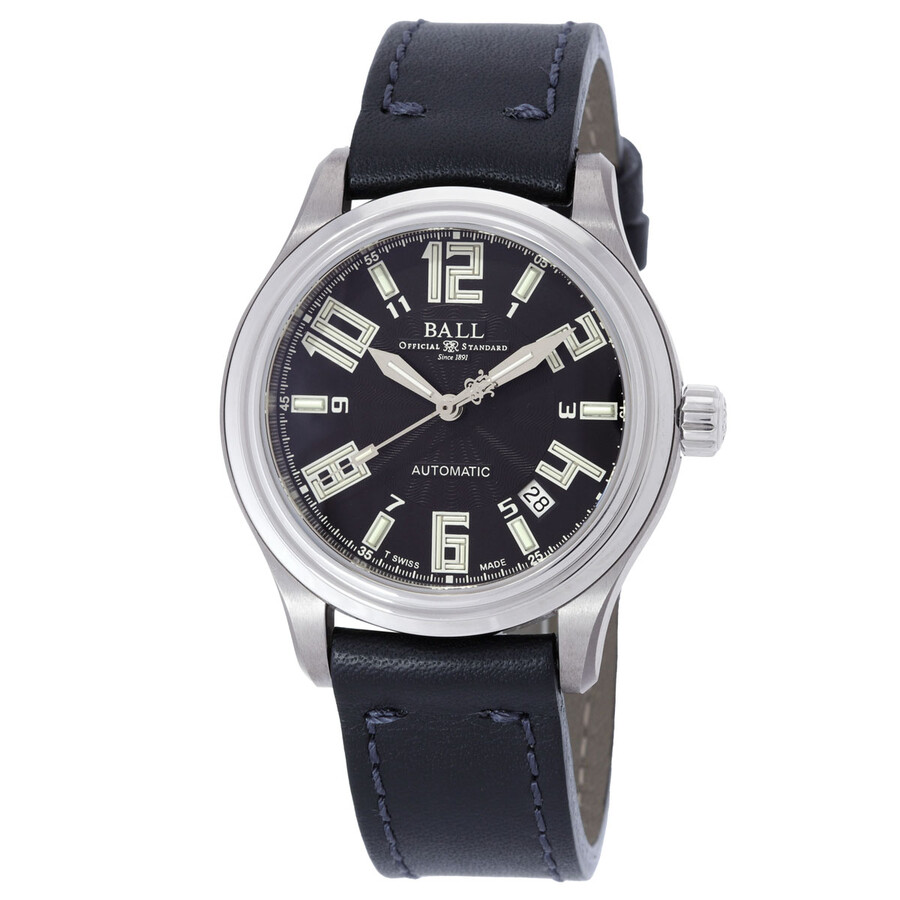 Ball Trainmaster Automatic Black Dial Men's Watch NM1038D-LEA-BK ...