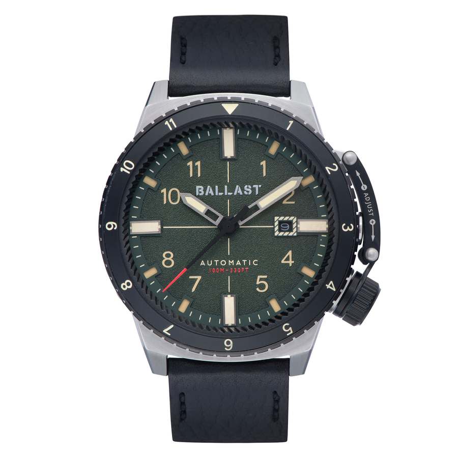Ballast Trafalgar (Dual Time) Automatic Green Dial Men's Watch BL-3142 ...