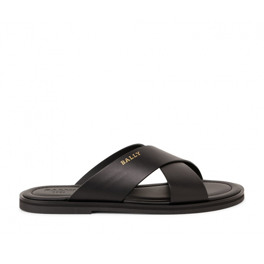 Bally Black Jair Crossover Slide Sandals, Brand Size 40 ( US Size 7 ...