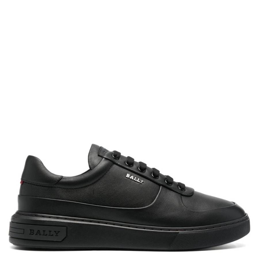 Bally Manny Black Leather Low-Top Sneakers, Brand Size 6 ( US Size 7 ...