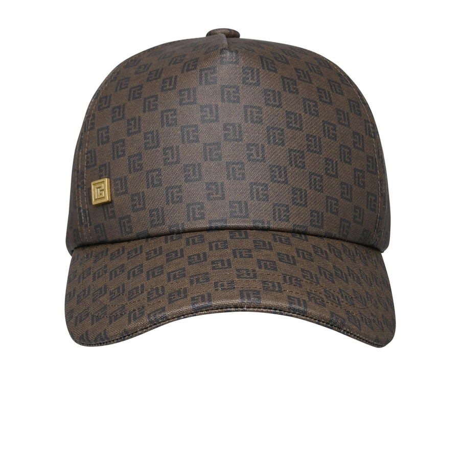 Balmain Monogram-Print Baseball Cap, Size One Size BH0XA225CE35 ...