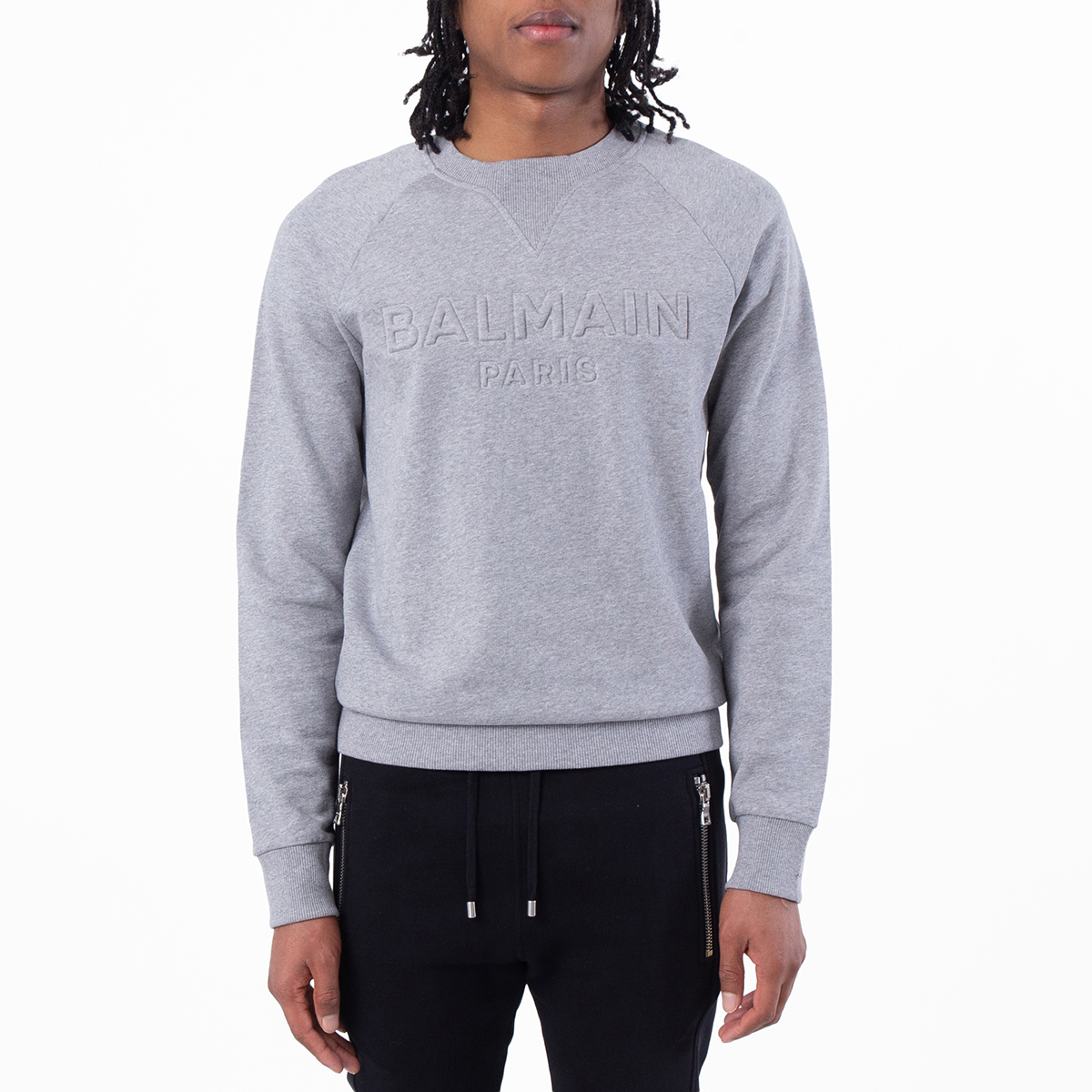 Balmain Paris Embossed Sweatshirt, Size Small YH1JQ005BB20-9UB ...