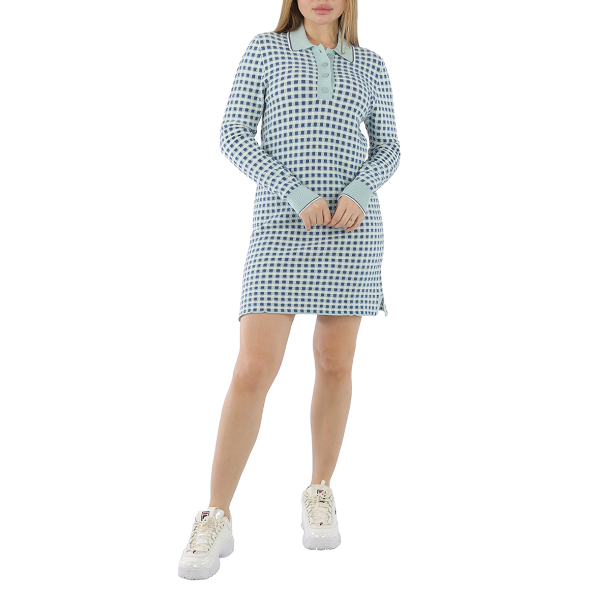 Barrie Ladies Gingham Cashmere And Cotton Midi Dress, Size Medium ...