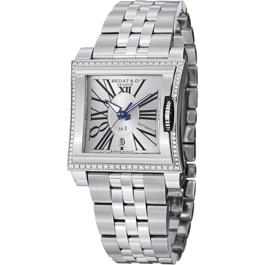 Bedat No 1 Silver Dial Diamond Bezel Stainless Steel Ladies Watch 118. ...