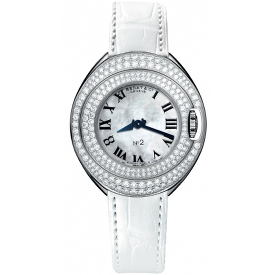 Bedat No 2 Mother of Pearl Dial White Leather Diamond Unisex Watch 228.050.900 - Watches, No. 2 ...
