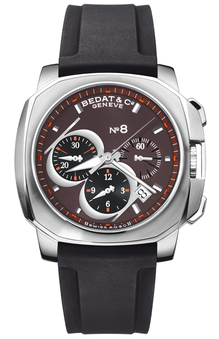 Bedat No. 8 Brown Dial Chronograph Black Rubber Automatic Men's Watch ...